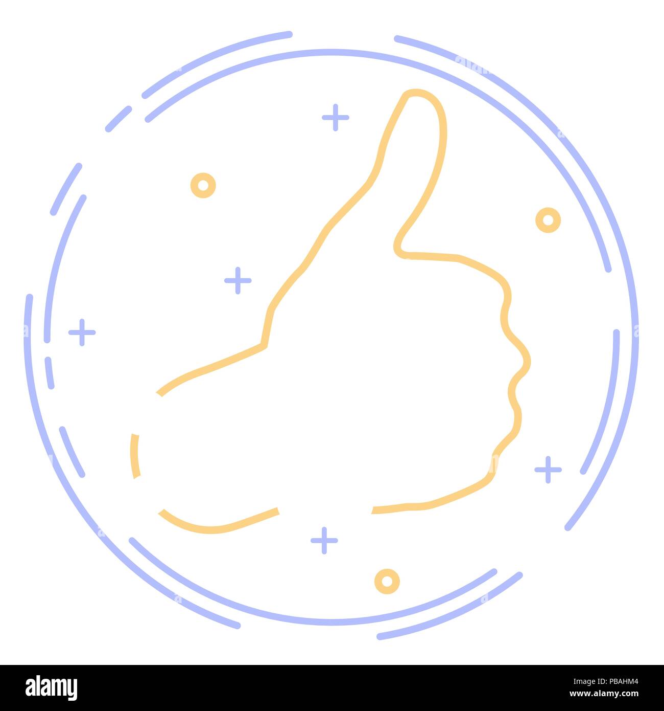 "Daumen hoch"-Symbol. 'Wie Zeichen'. Linie flache Bauform. Vector ...