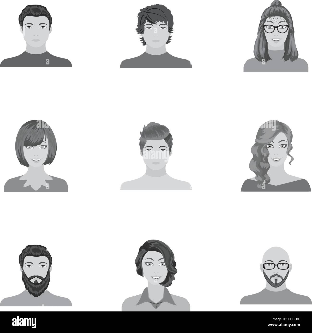 Aussehen der Mädchen in der Gläser, ein Kerl mit einer Frisur, ein ...