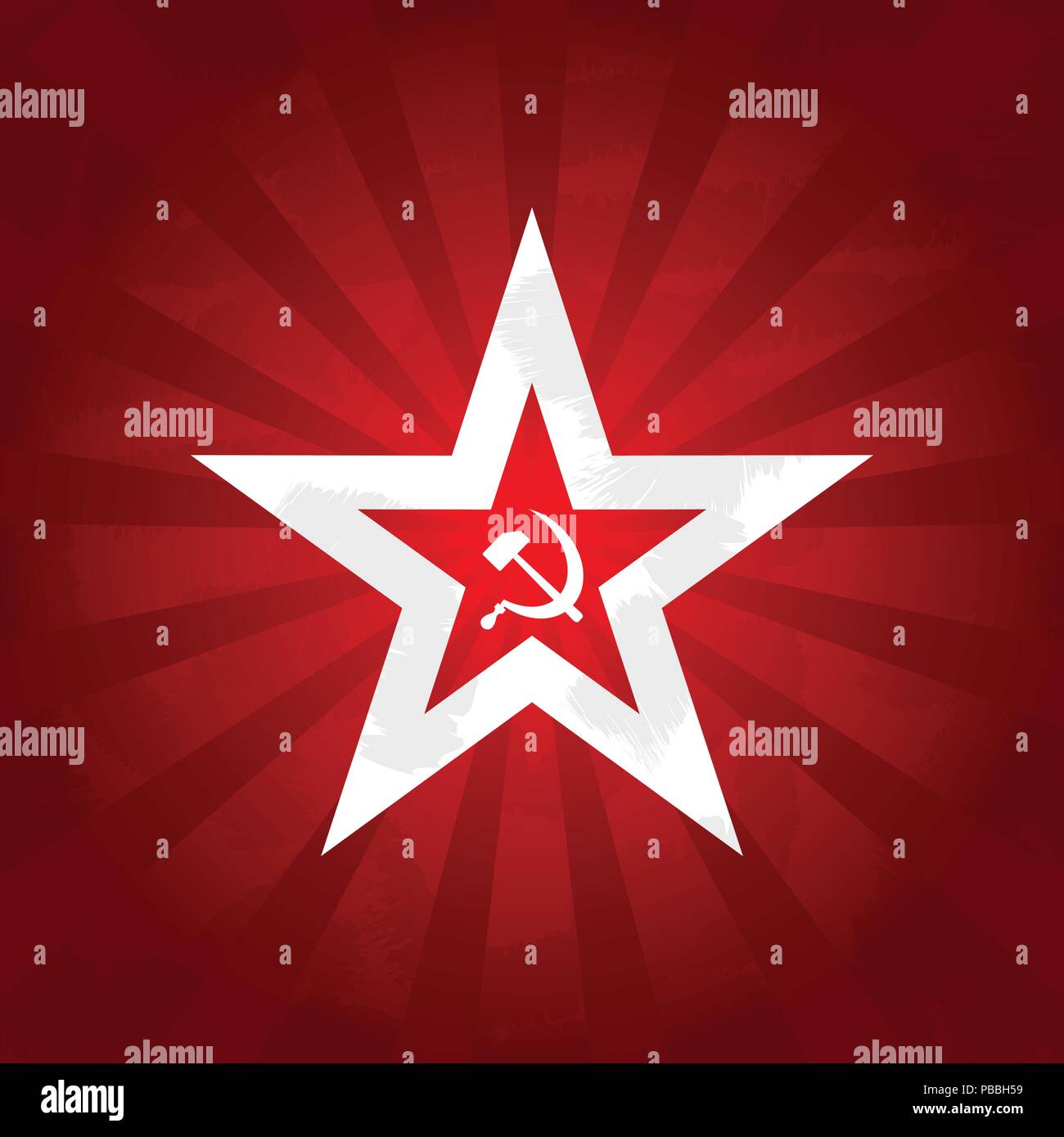 Kommunismus Symbole - Red Star mit Sichel und Hammer Stock-Vektorgrafik ...