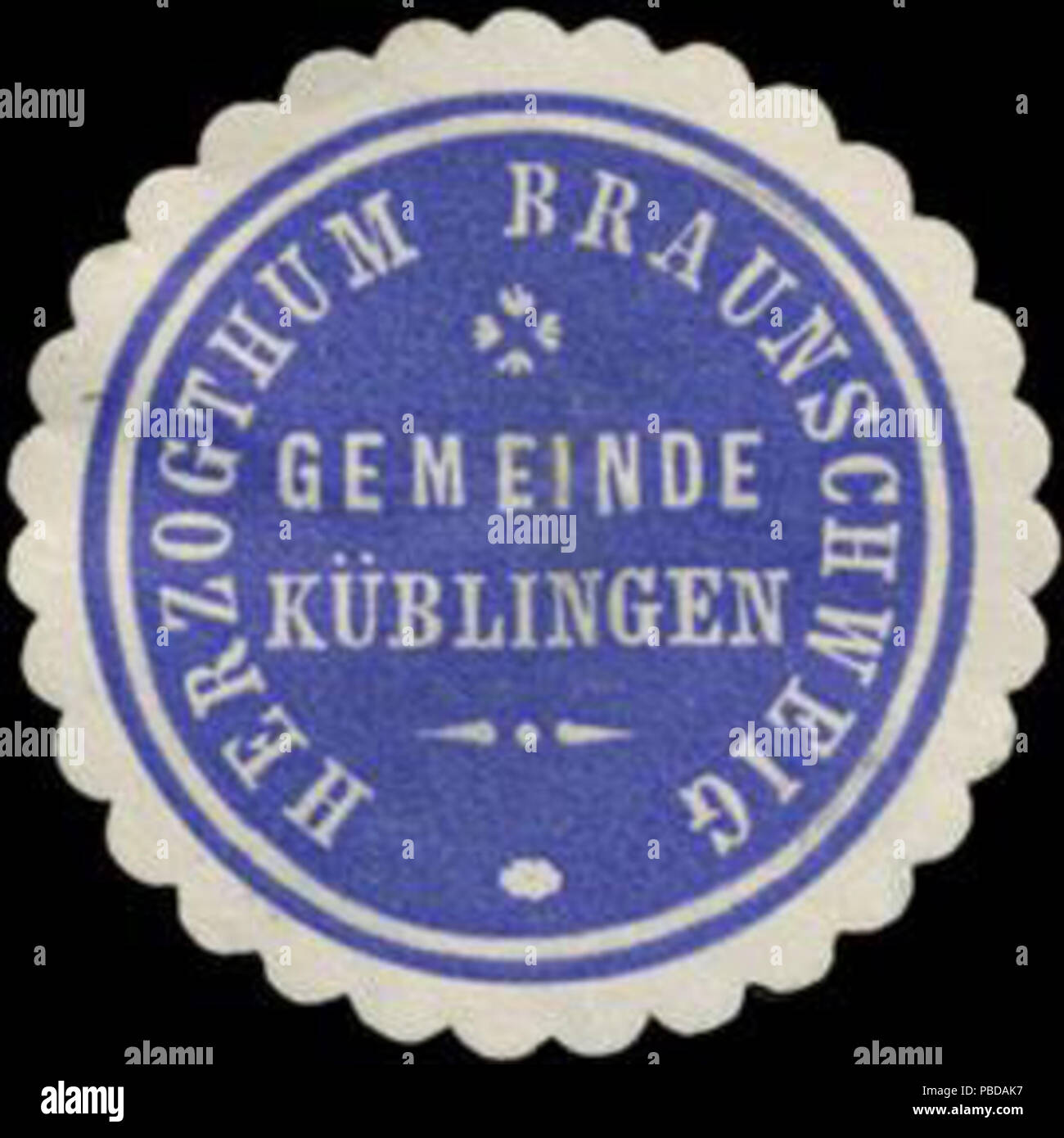 Alte Briefverschlussmarke aus Papier, welche seit ca. 1850 von ...