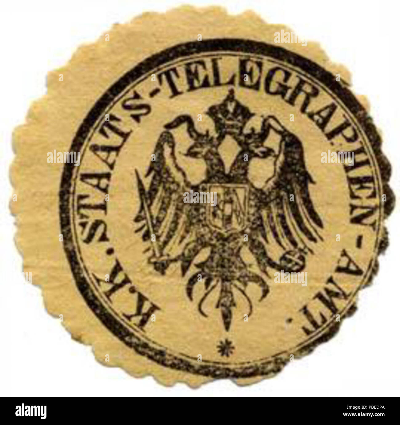 Alte Briefverschlussmarke aus Papier, welche seit ca. 1850 von Behoerden, Anwaelten, Notaren und ...