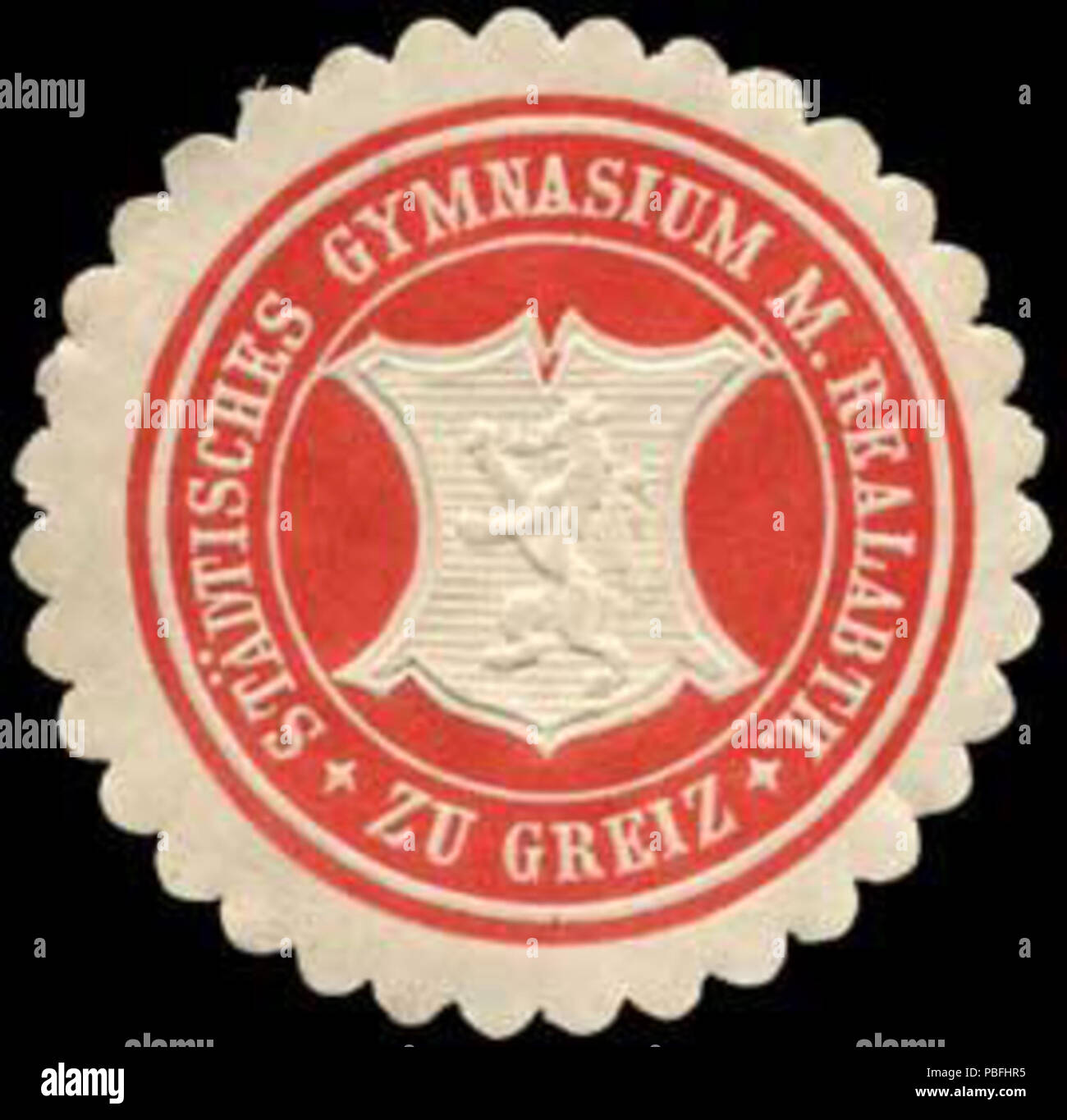 Alte Briefverschlussmarke aus Papier, welche seit ca. 1850 von ...