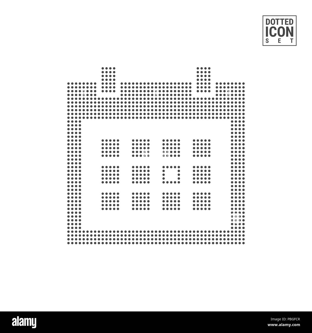 Kalender Dot Pattern Symbol. Kalender gepunktete Symbol isoliert auf ...