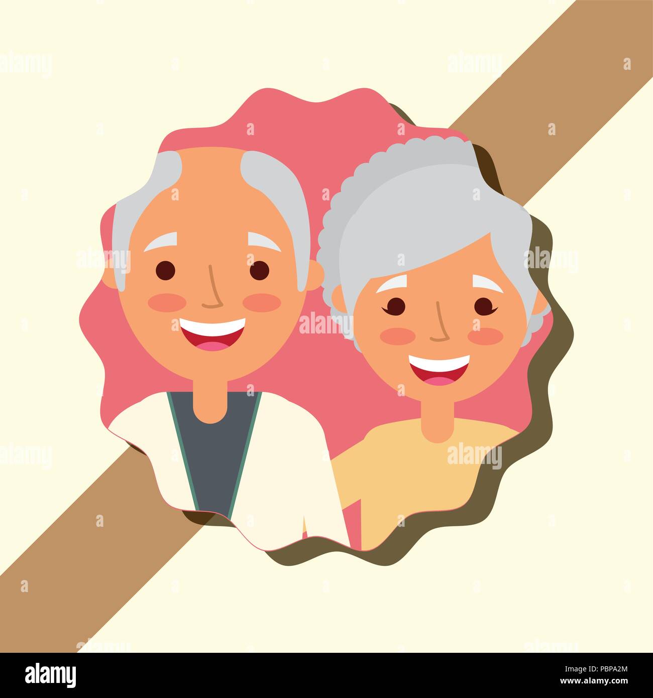 Grandparenst Tag glücklich Oma und Opa portrait Vector Illustration ...