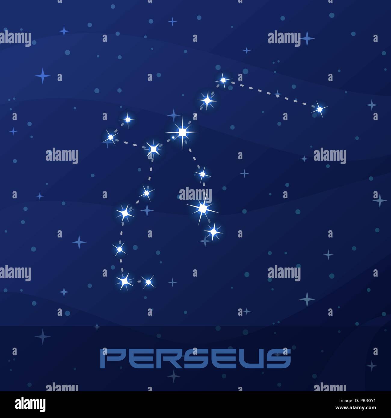 Sternbild Perseus, Held, Night Star Sky Stock-Vektorgrafik - Alamy
