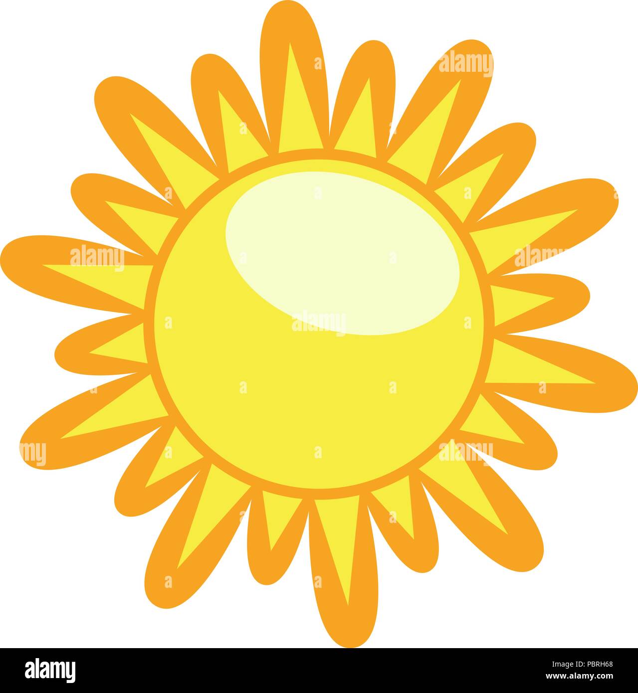 Cartoon Vektor strahlende Sonne Stock-Vektorgrafik - Alamy