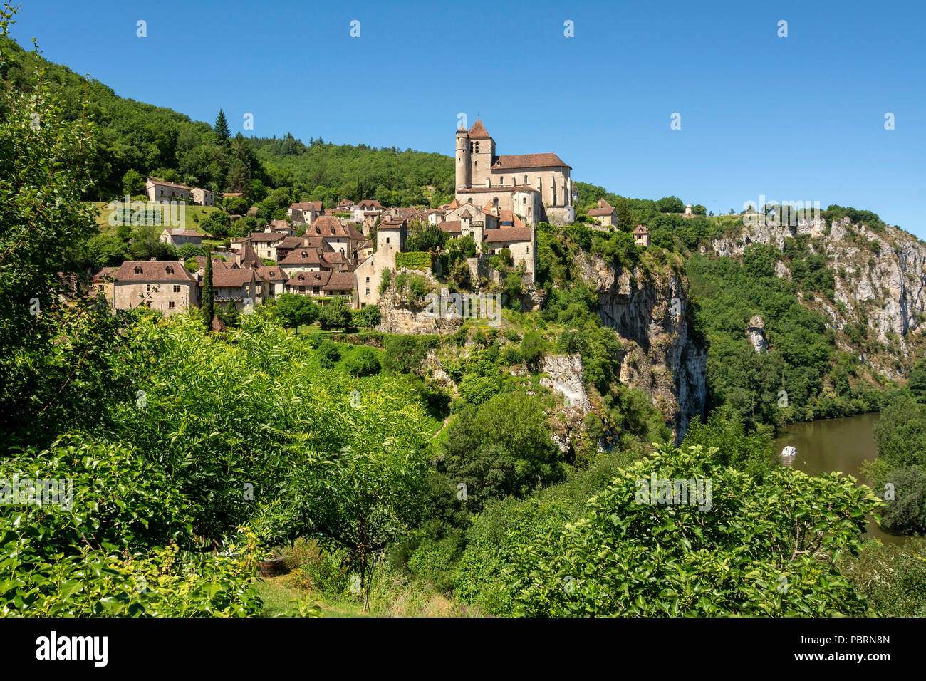 Saint-Cirq-Lapopie auf Santiago de Compostela Wallfahrt Straße ...