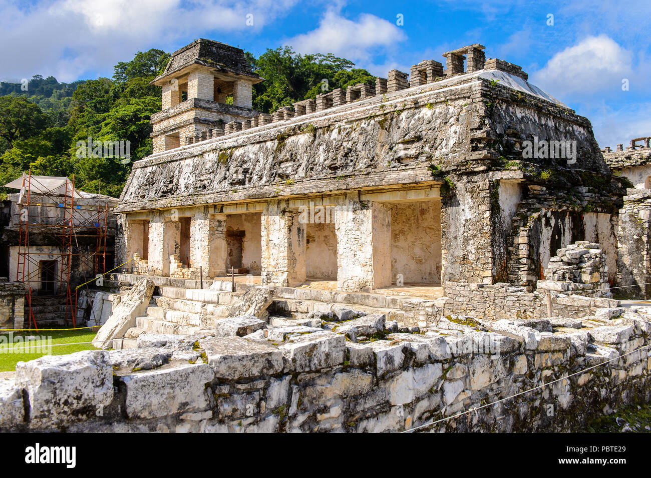 Oben auf der Palace, Palenque, war ein pre-Columbian Maya Zivilisation ...