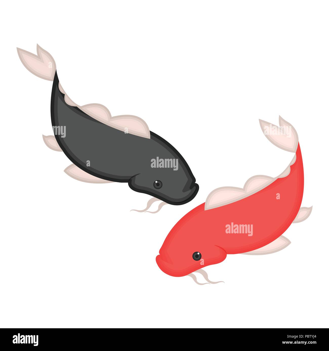 Koi Symbol im Comic-stil auf weißem Hintergrund. Japan symbol Vektor ...