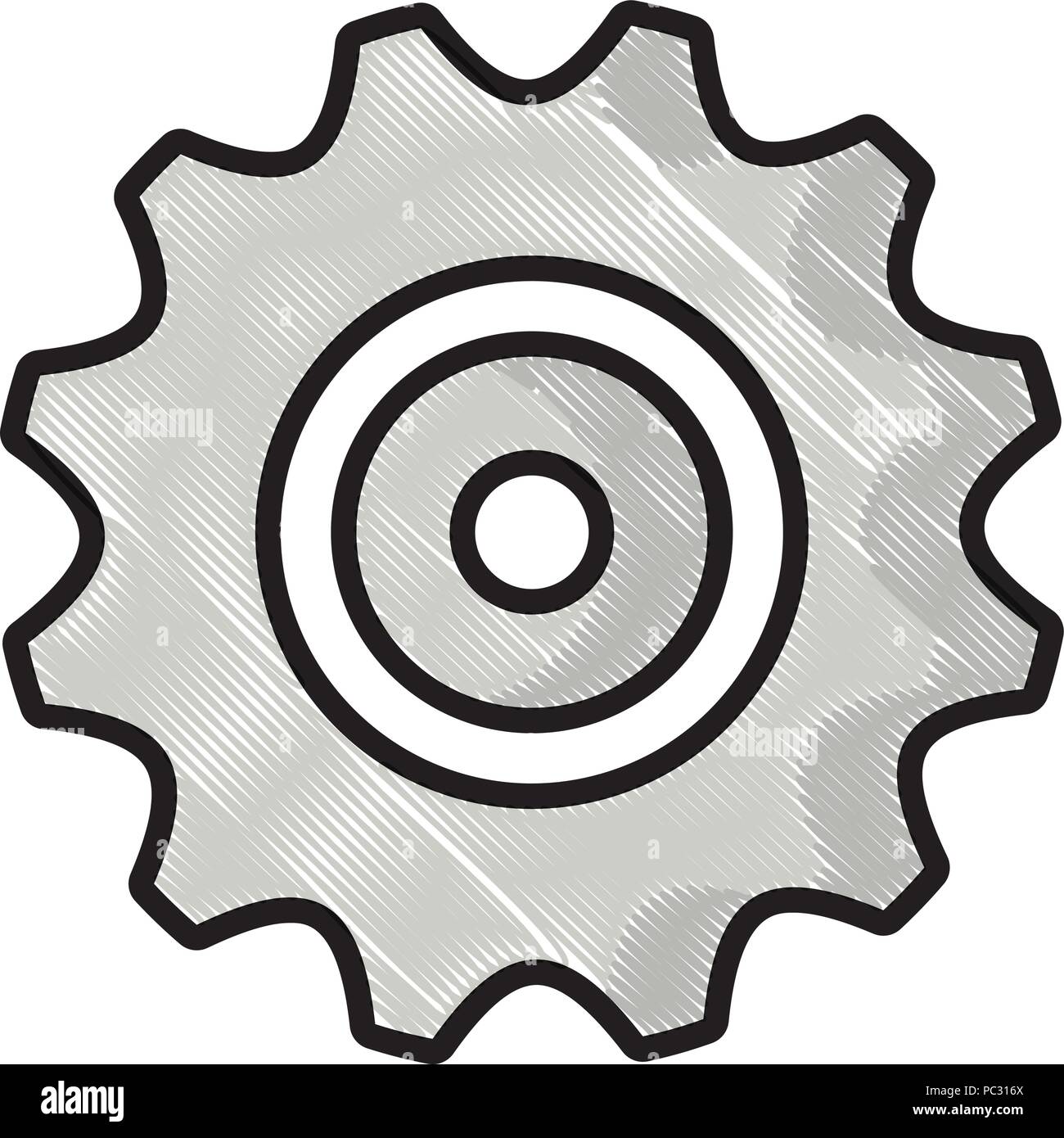 Zahnrad Symbol auf weißem Hintergrund, Vector Illustration Stock ...