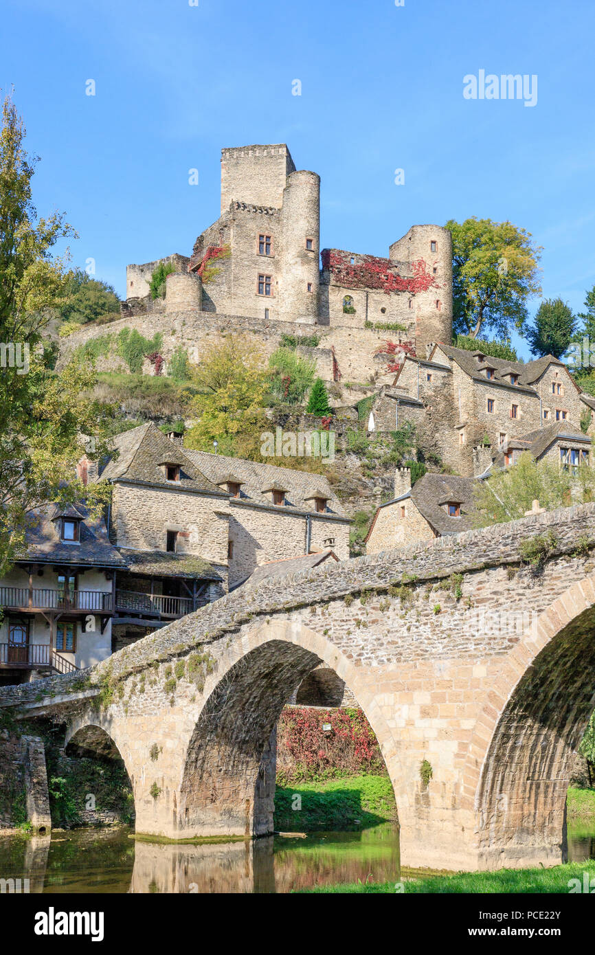 Frankreich, Aveyron, Belcastel, beschriftet Les Plus beaux villages de ...