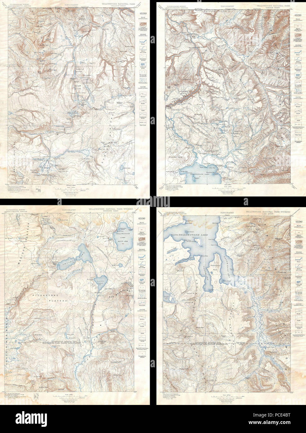 Geologische vermessungskarte des yellowstone nationalparks -Fotos und ...
