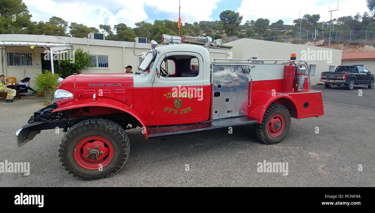 Ein altes Feuerwehrauto in der Feuerwehr Museum, Israel Stockfotografie ...