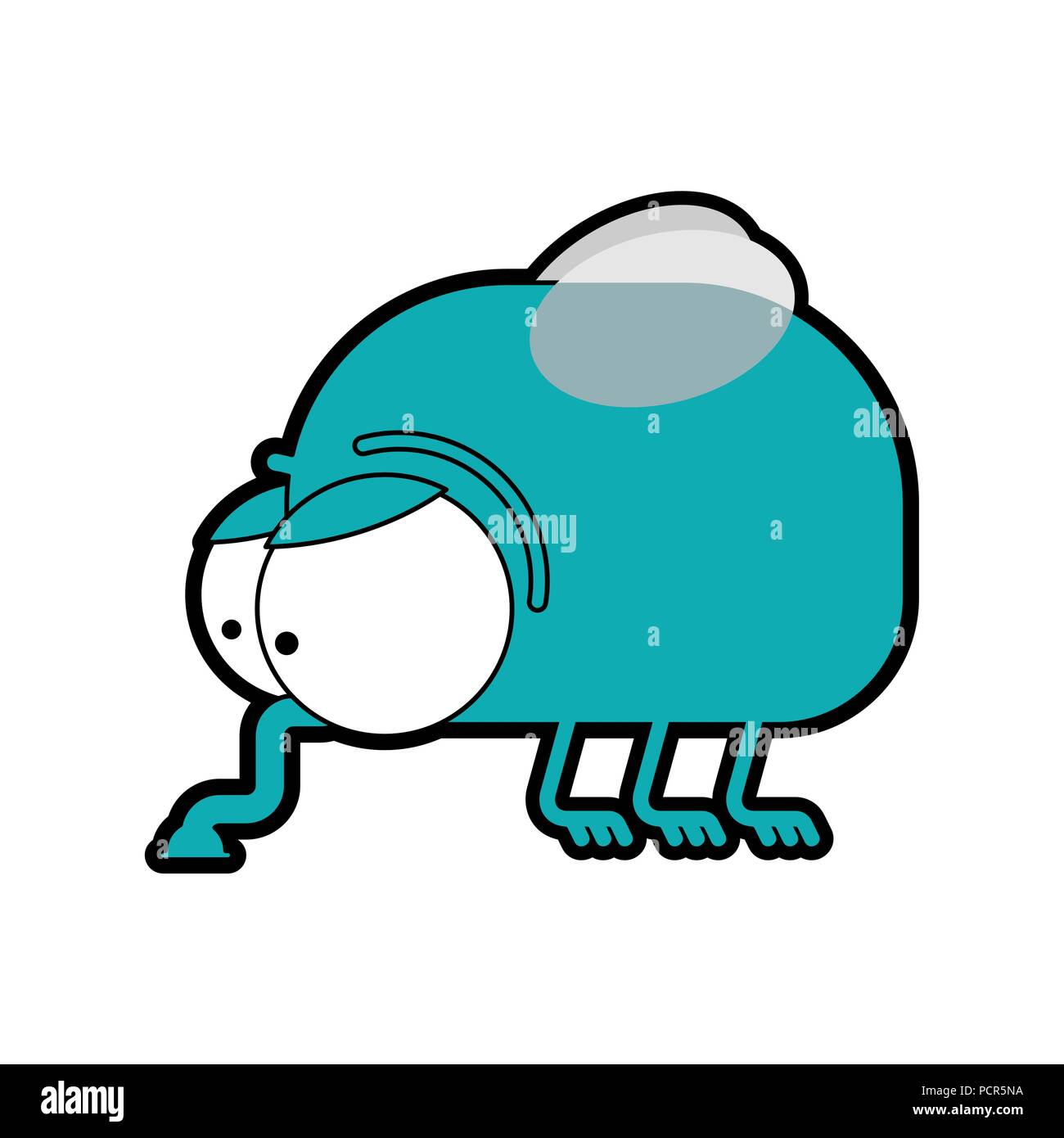 Cartoon Stil Fliegen. Fliegende Insekten. Vector Illustration Stock ...