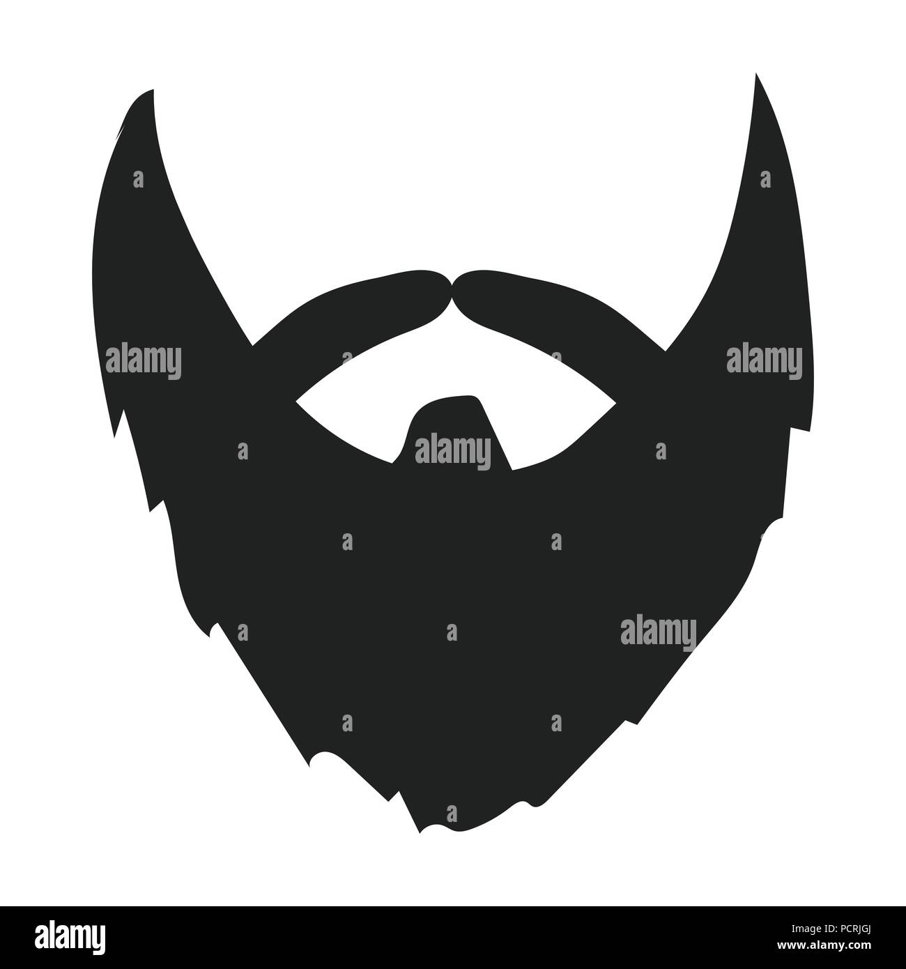 Der Mann Bart Symbol in schwarz auf weißem Hintergrund. Bart symbol ...