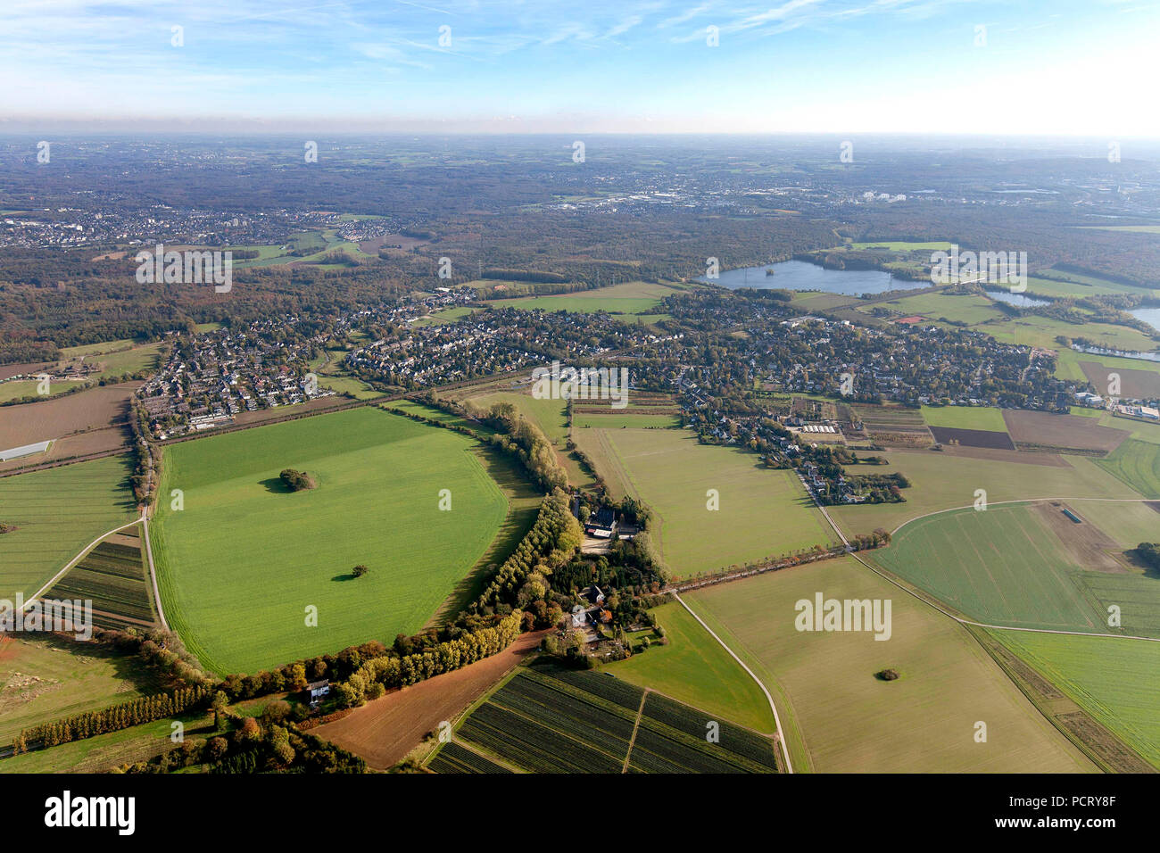 Luftbild, Angermund, Schloss Heltorf, Wasserburg, Düsseldorf, Rheinland ...
