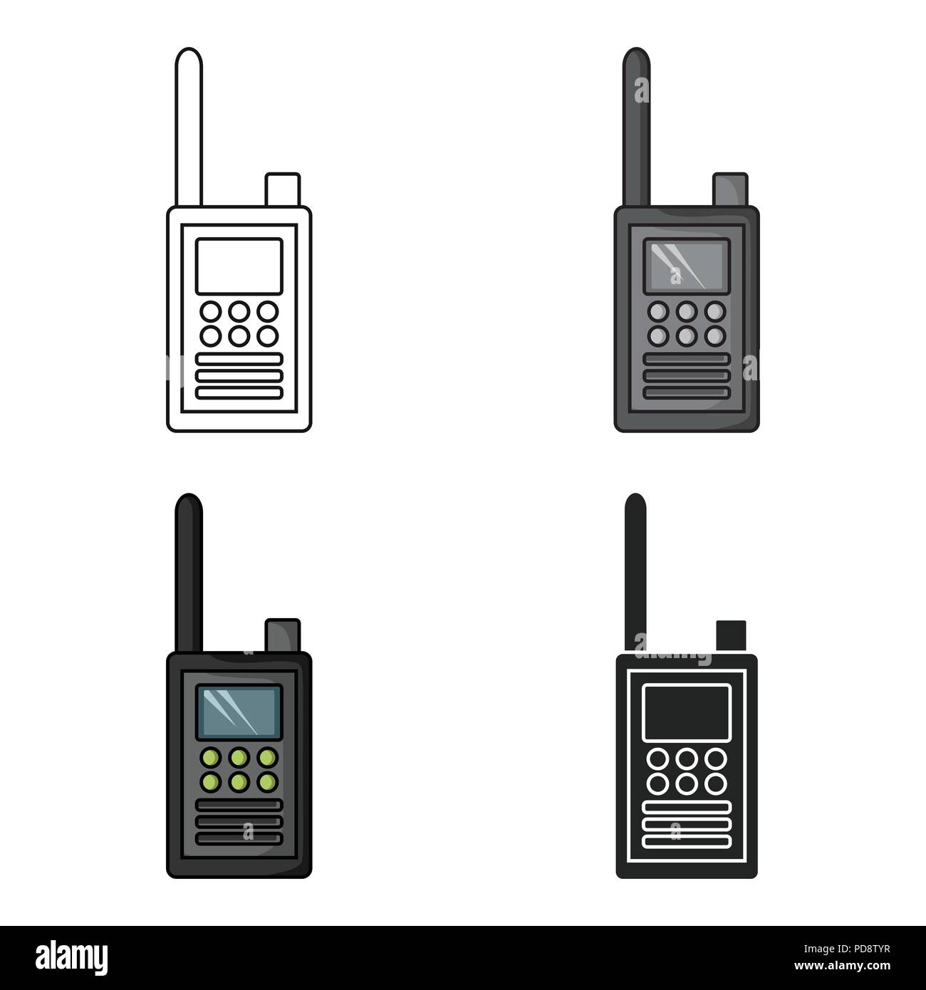 Handheld transceiver Symbol im Comic-stil auf weißem Hintergrund ...