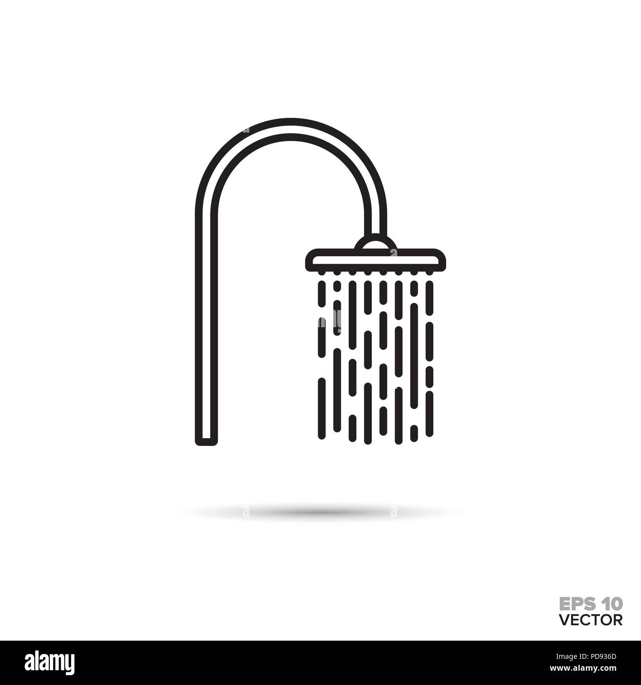 Dusche vektor Symbol Leitung. Spa und persönliche Hygiene Symbol Stock ...