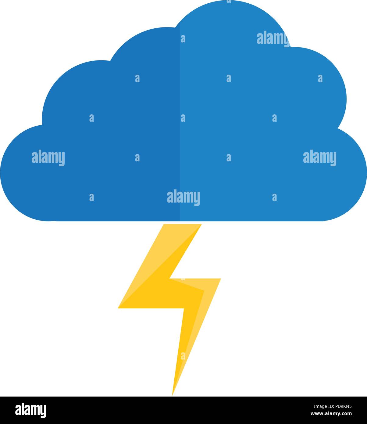 Vereinzelte Gewitter Wetter Symbol Stock-Vektorgrafik - Alamy