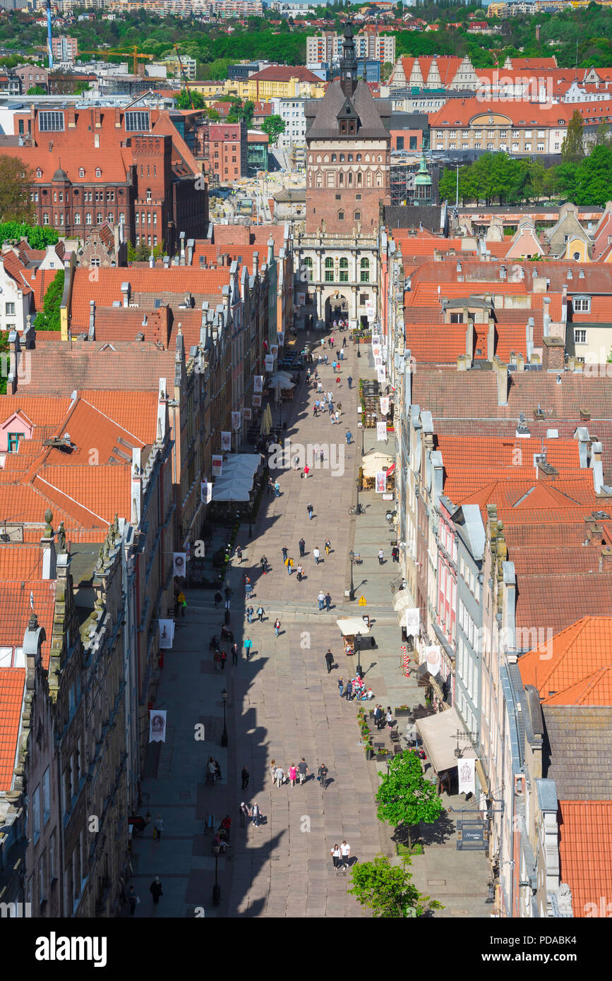 Stadt Polen Danzig, Gdansk Stadtzentrum, Luftaufnahme von Dlugi Targ ...