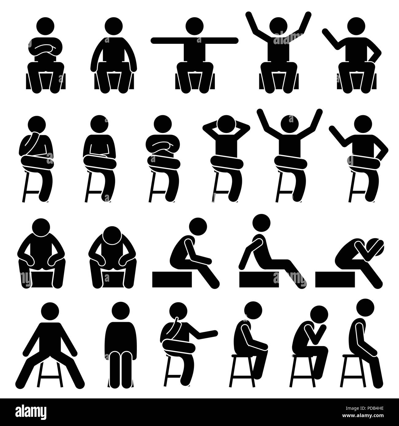 Sitzende strichmännchen Schwarzweiß-Stockfotos und -bilder - Alamy