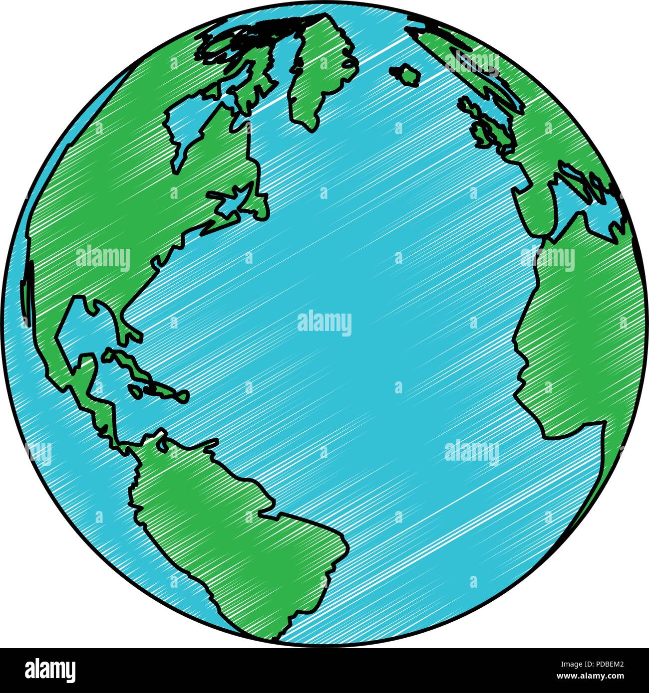 Erde Welt Symbol scribble Stock-Vektorgrafik - Alamy