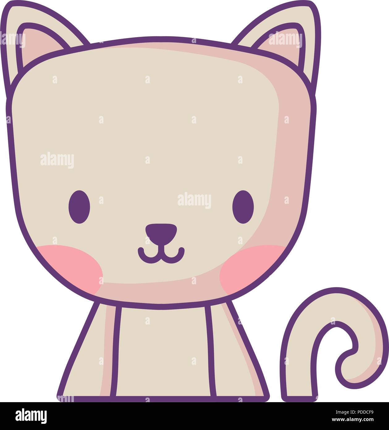 Süße Katze Symbol auf weißem Hintergrund, Vector Illustration Stock ...