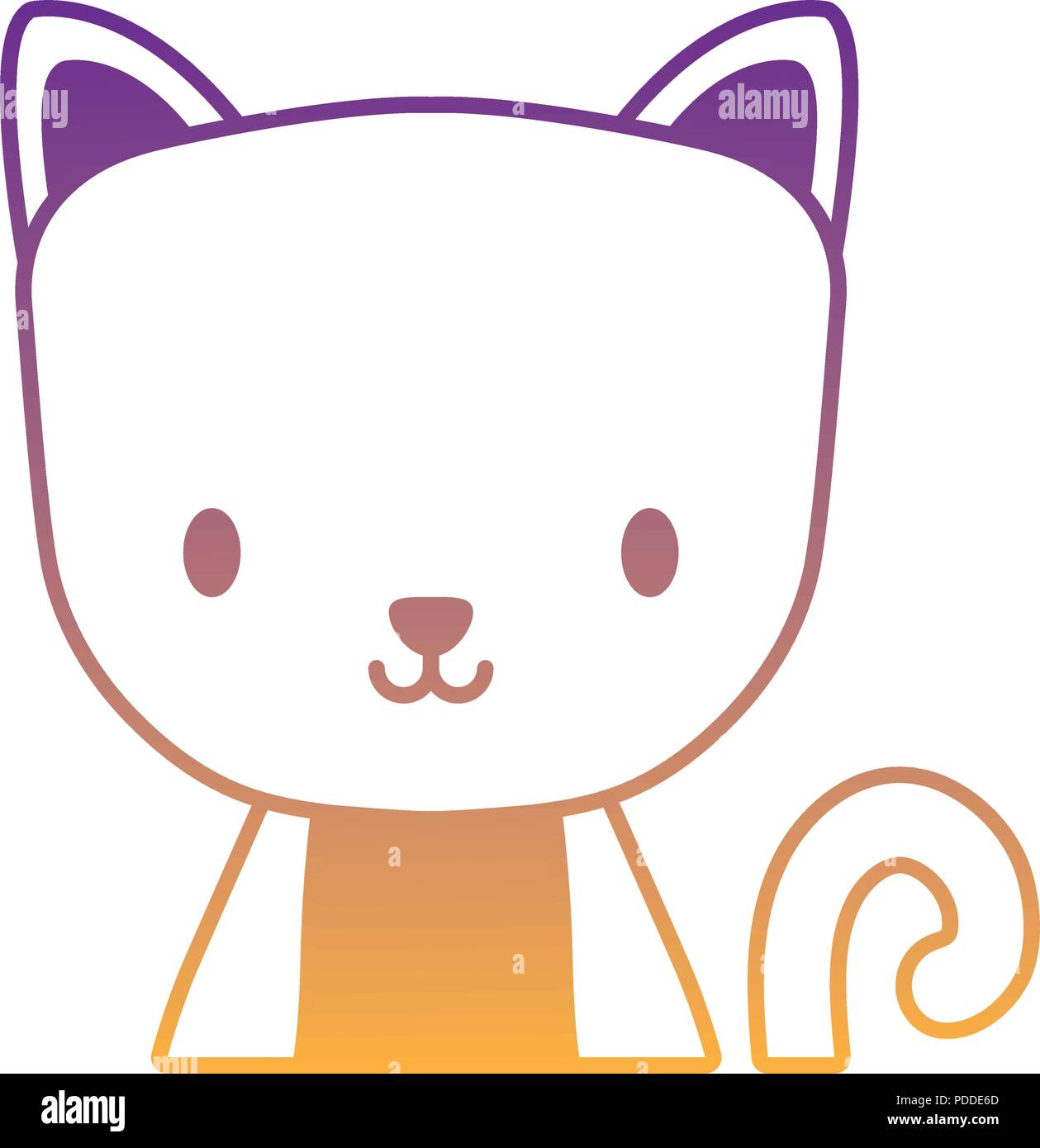 Süße Katze Symbol auf weißem Hintergrund, Vector Illustration Stock ...