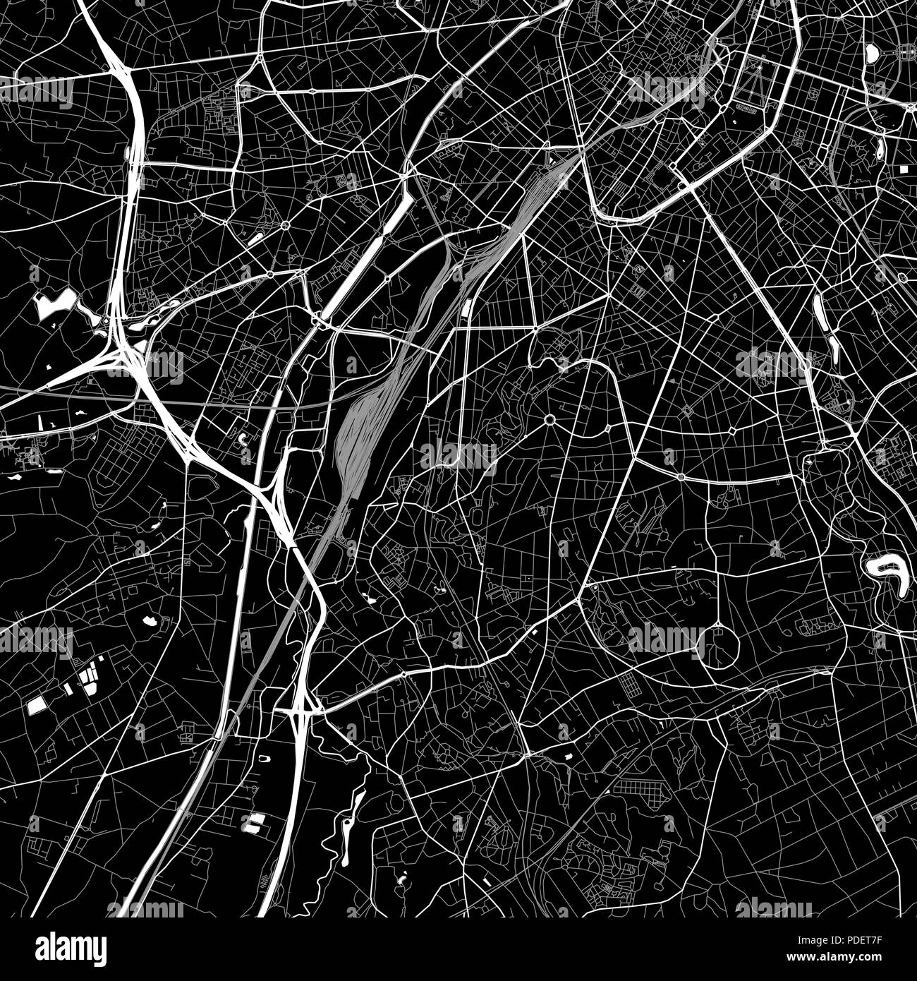 Lageplan von Wald, Belgien. Der dunkle Hintergrund Version für ...