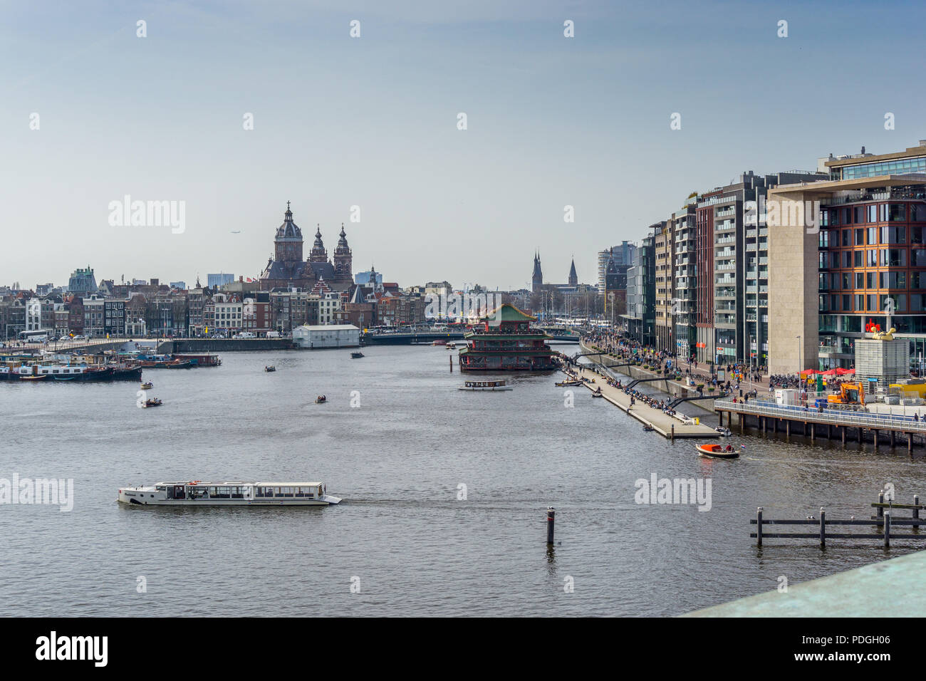 Öffnen havenfront, oosterdok, Amsterdam, Niederlande, Europa ...