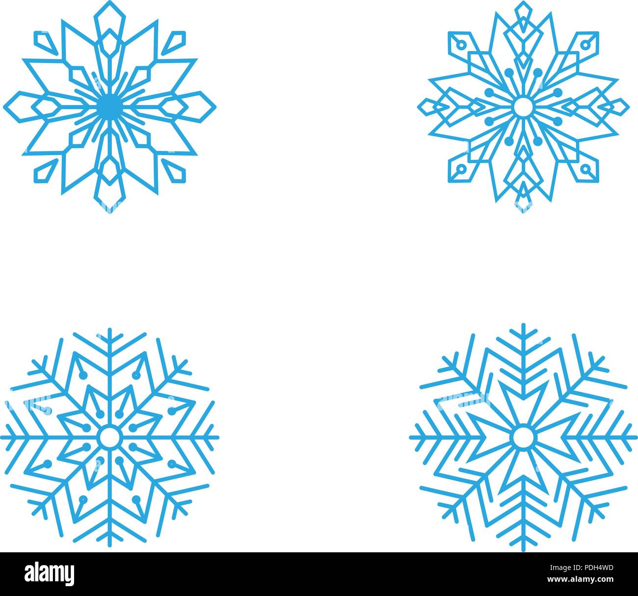 Schneeflocken Design für Etiketten, Abzeichen und Symbole. Winter ...