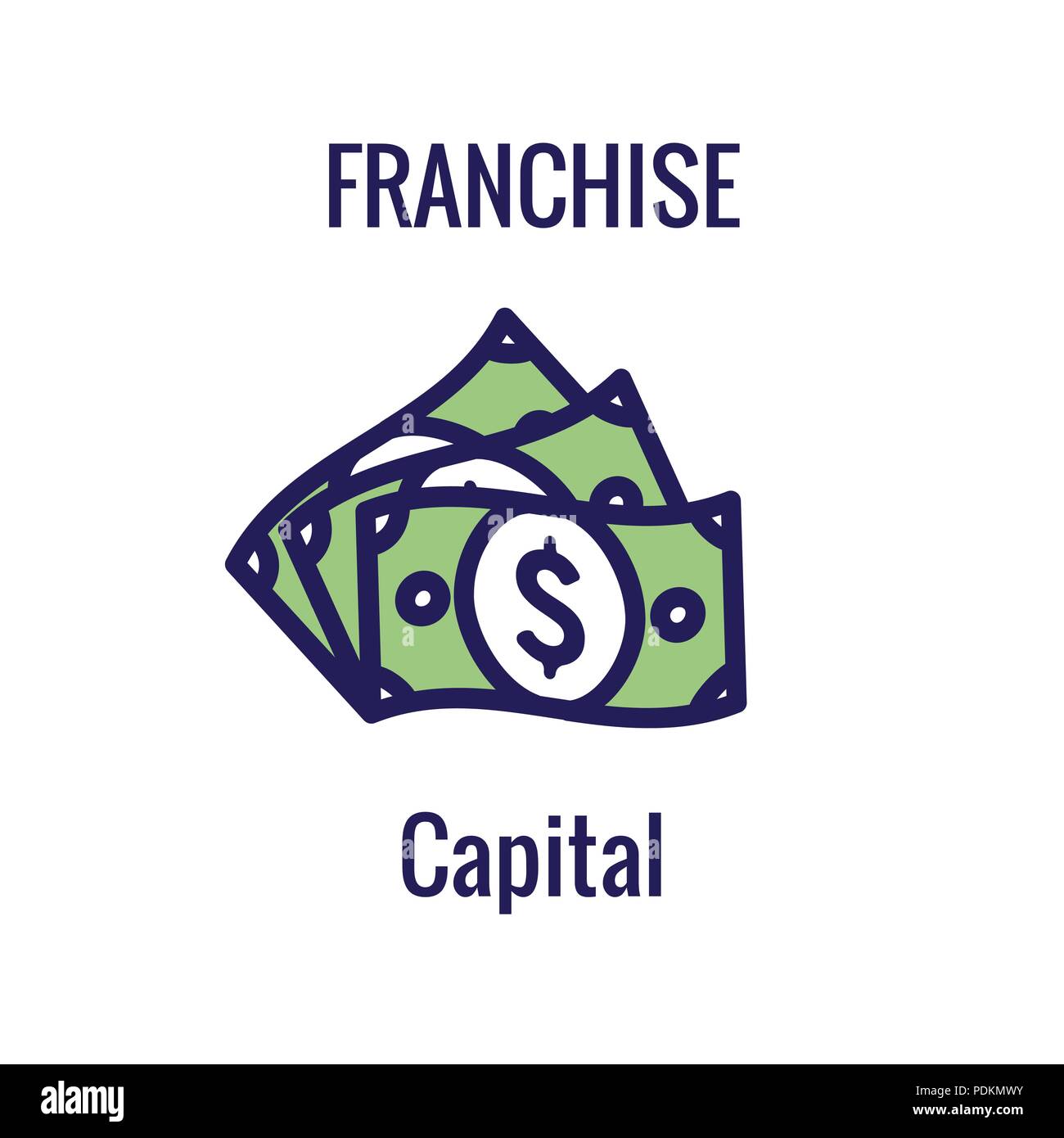 Franchise Symbol w Home Office, Konzernzentrale und Franchisenehmer ...