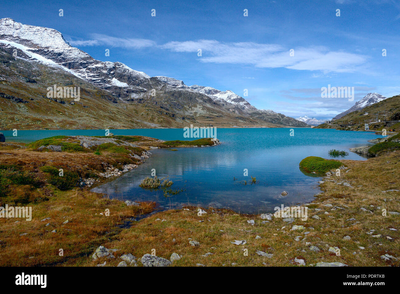 Lago Bianco am Bernina-Pass, Bernina, Oberengadin, Engadin, Schweiz ...