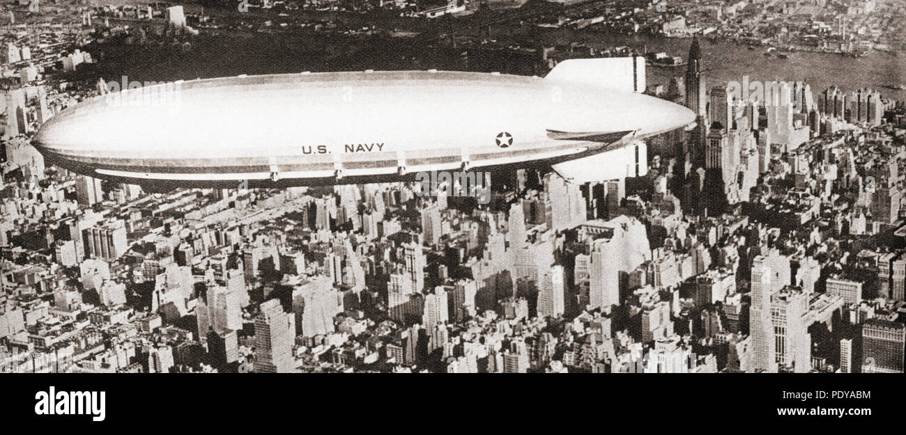Der United States Navy Heliumgefüllten starren Luftschiff USS Akron ...