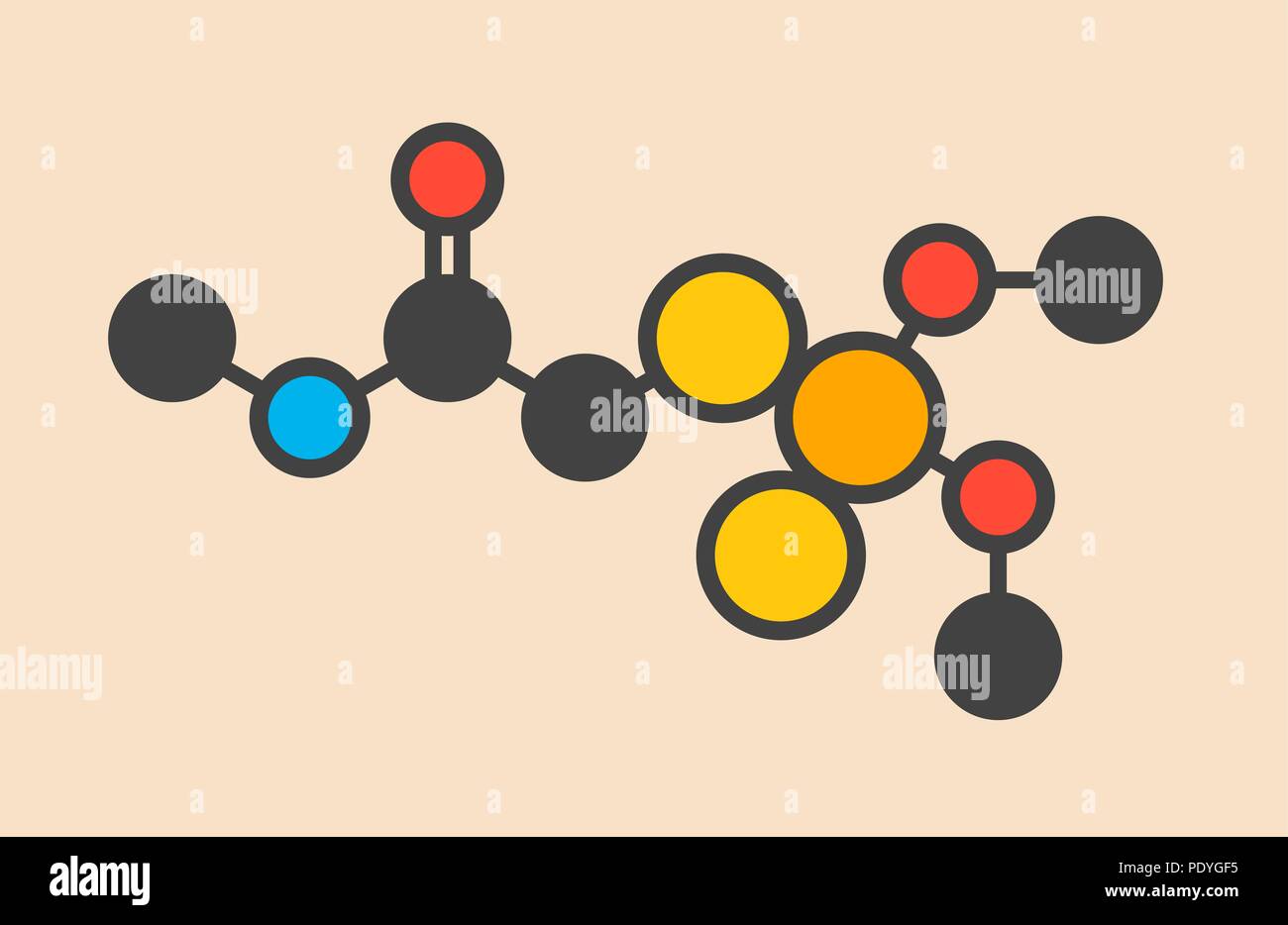 Dimethoat Insektizid Molekül. Stilisierte Skelett Formel (die chemische ...