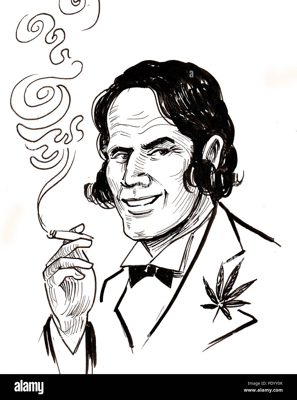 Cannabis marijuana sketch Ausgeschnittene Stockfotos und -bilder ...