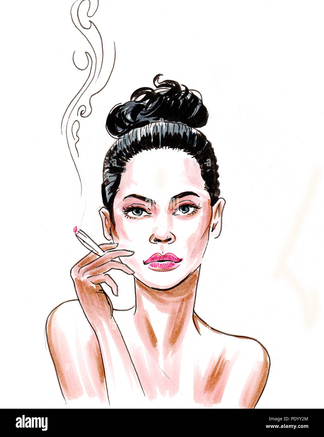 Girl smoking marijuana joint -Fotos und -Bildmaterial in hoher ...