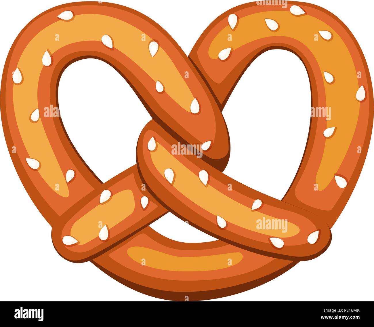 Bunte cartoon Brezel mit Sesam Stock-Vektorgrafik - Alamy