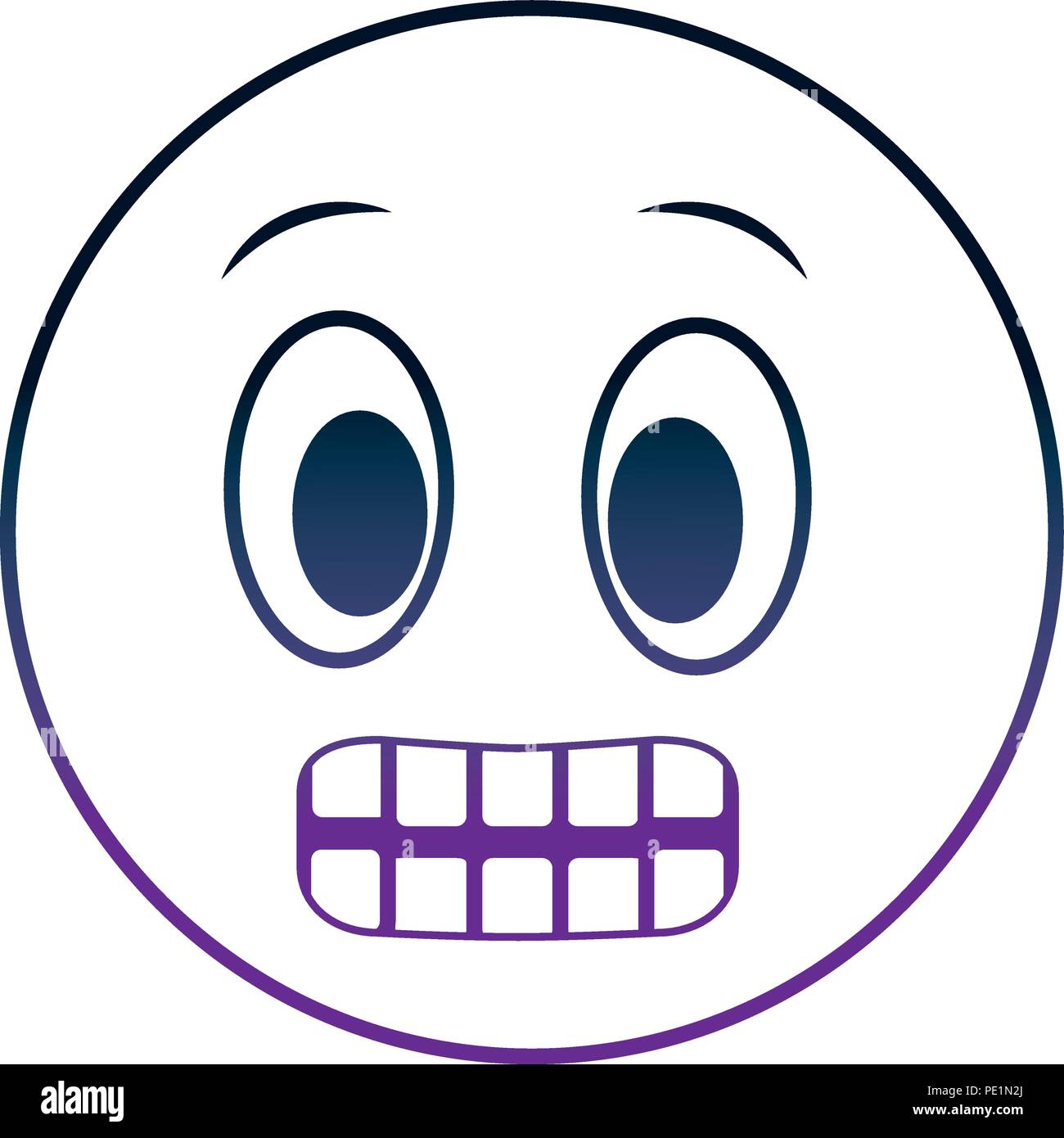 Big smiley Emoji grinsenden Gesicht neon Design Stock-Vektorgrafik - Alamy