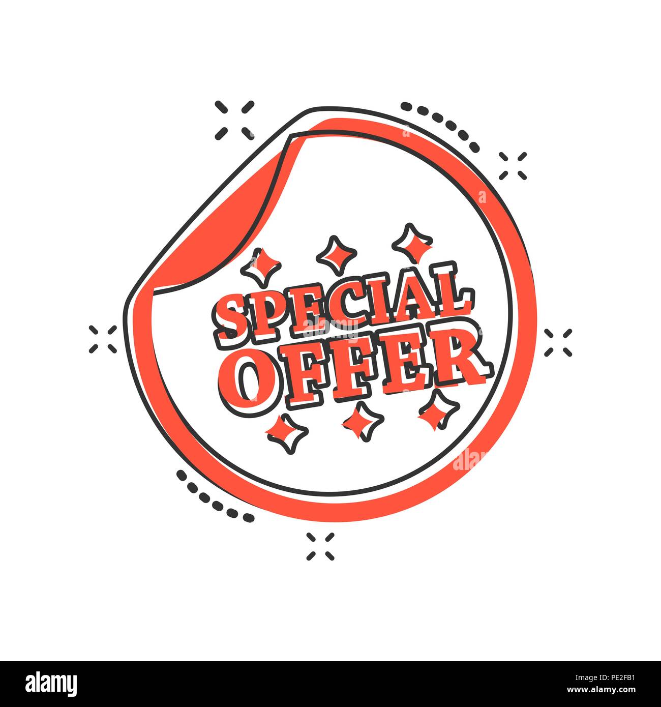 Vektor cartoon Spezielle Angebote Shopping Symbol im Comic-stil ...