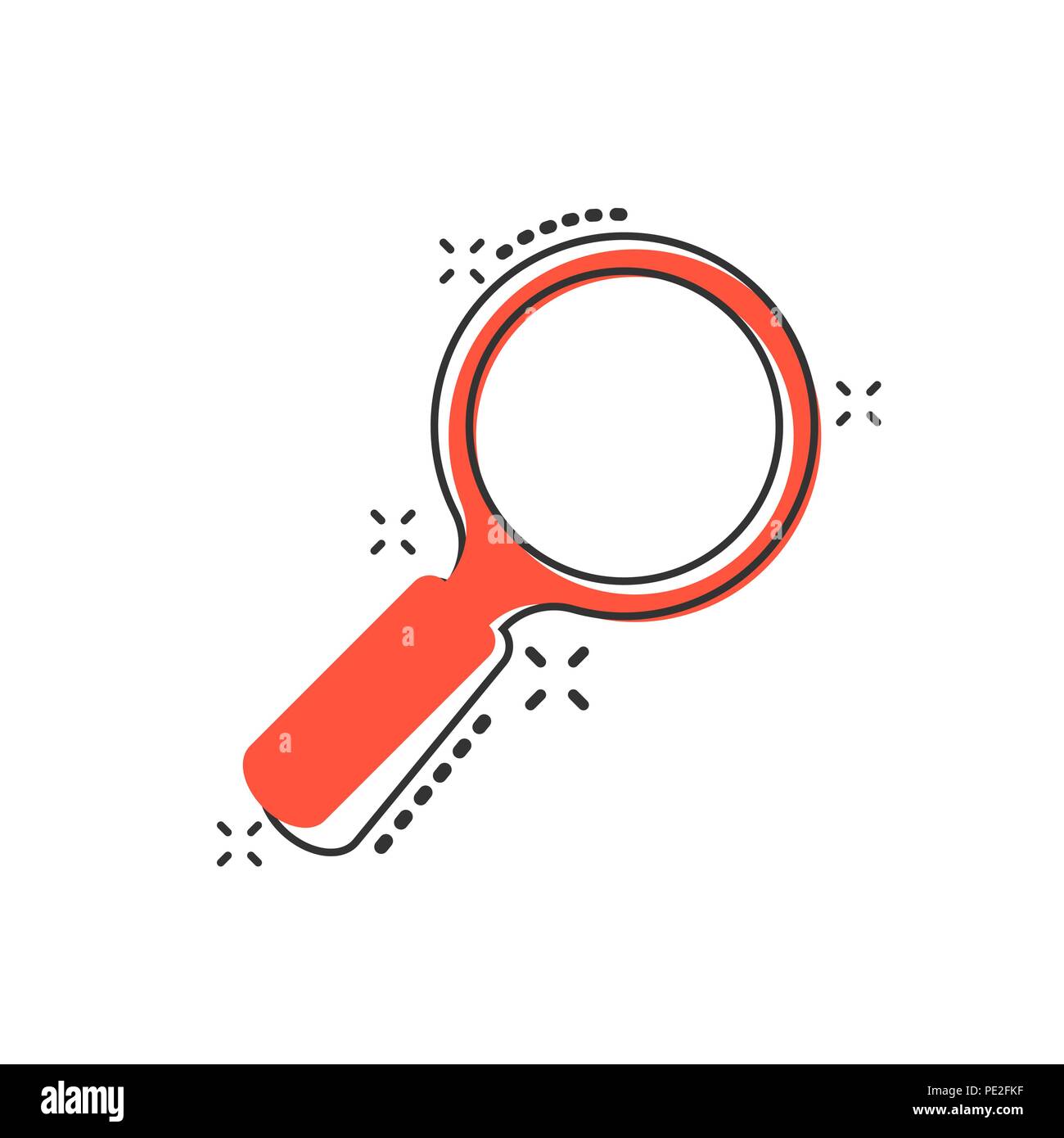 Vektor cartoon Lupe Symbol im Comic-stil. Lupe zeichen Abbildung ...