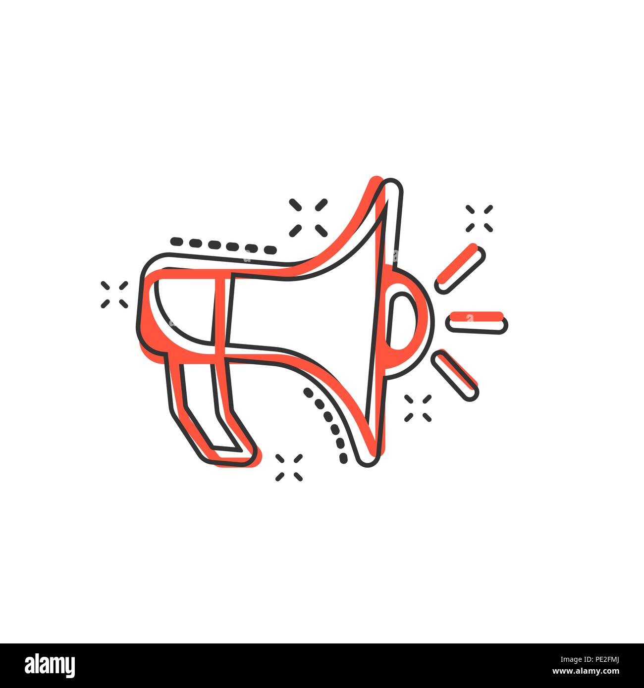 Vektor cartoon Megafon-symbol im Comic-stil. Megaphon zeichen Abbildung ...
