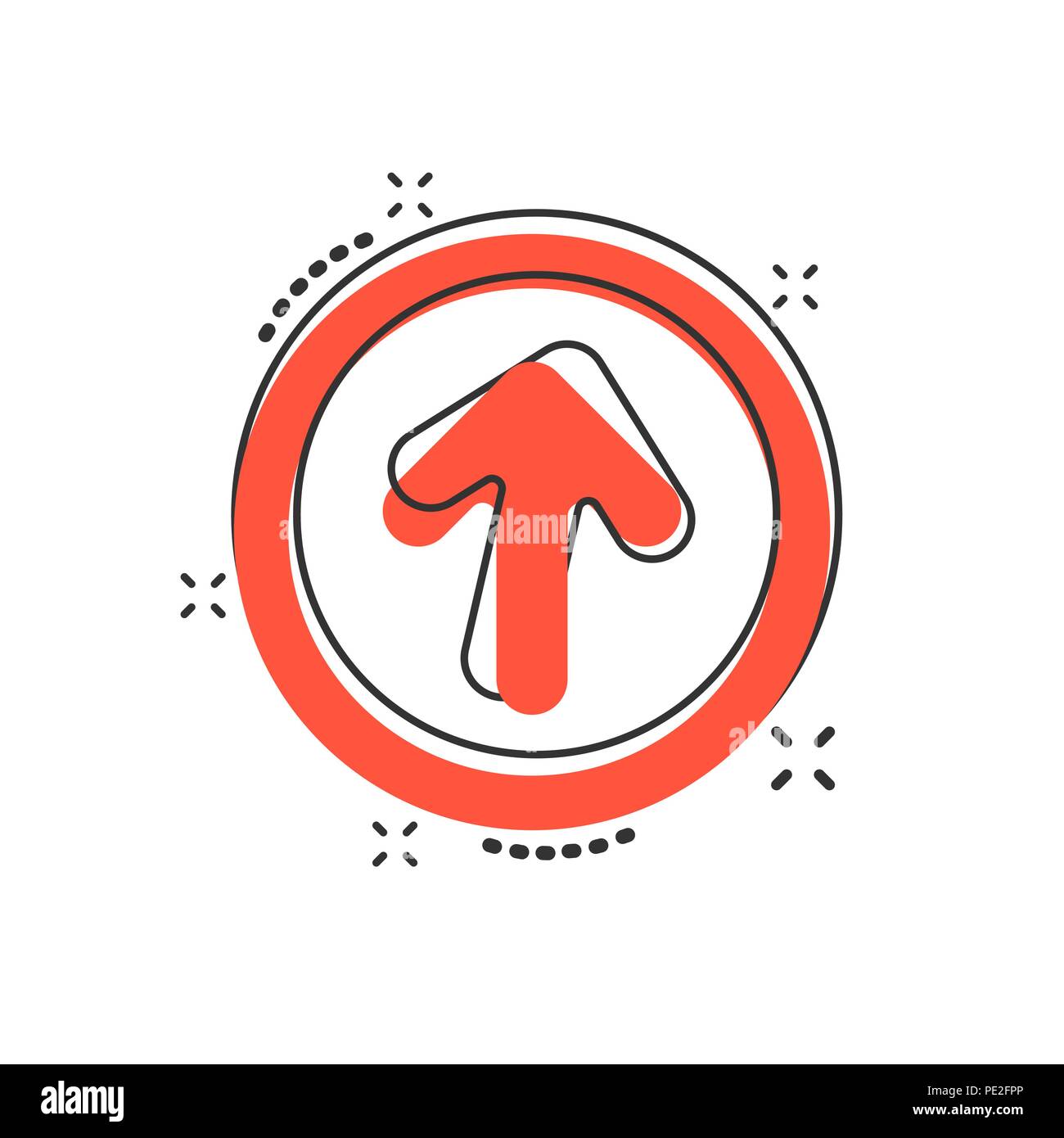 Vektor cartoon Pfeil, bis das Symbol im Comic-stil. Nach vorne zeigende ...
