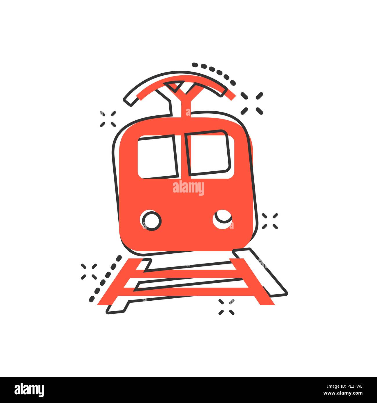 Vektor cartoon Zug Symbol Transport im Comic-stil. Zug zeichen ...