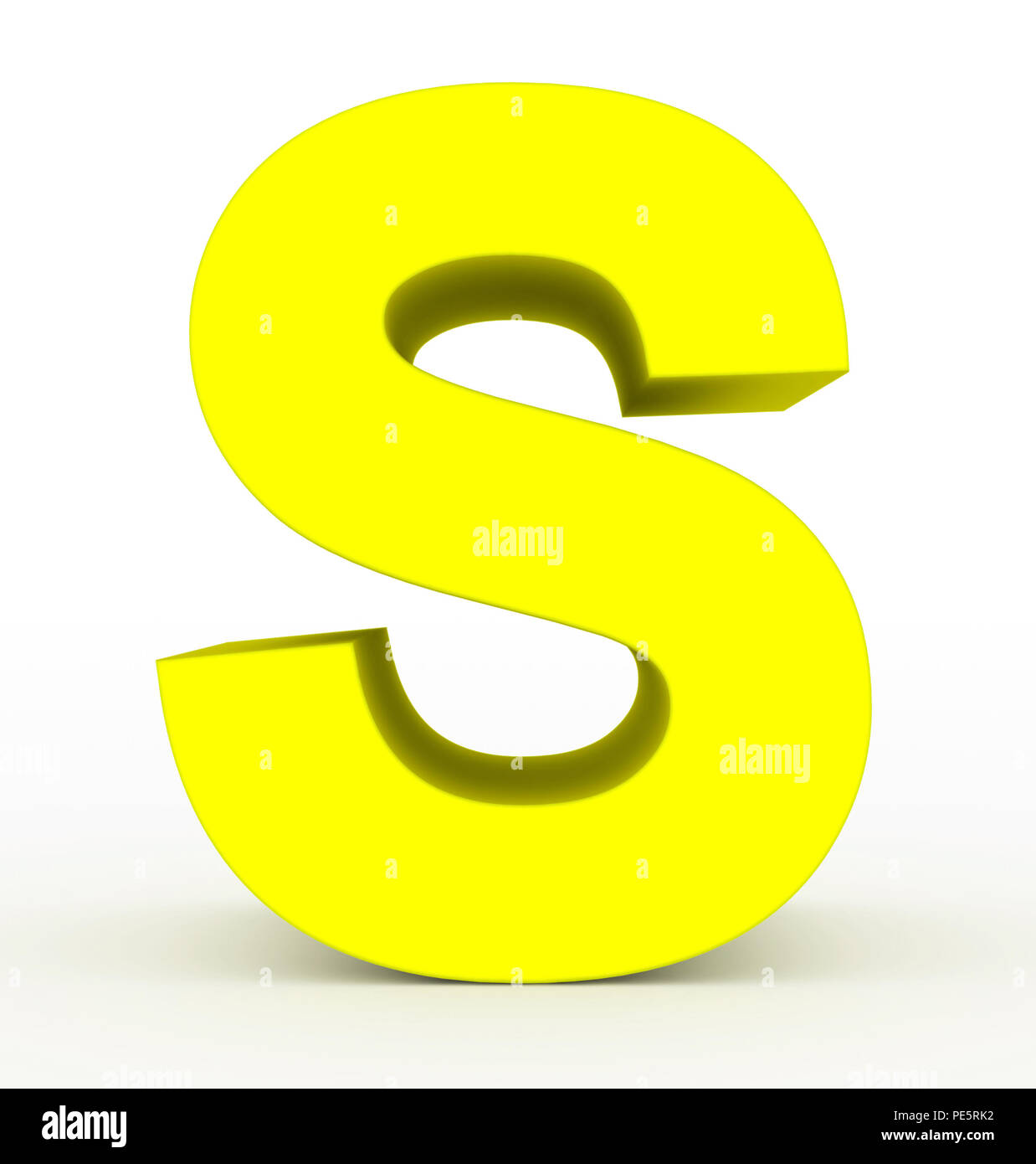 Buchstabe S 3d gelb isoliert auf Weiss - 3D-Rendering Stockfotografie ...