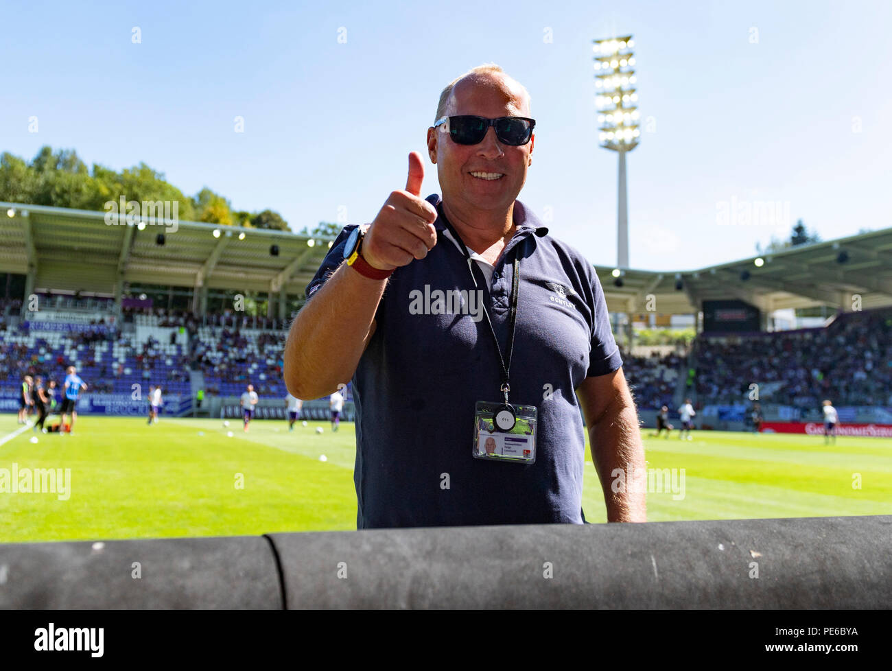 Aue, Deutschland. 12 Aug, 2018. 2. Fussball Bundesliga, Erzgebirge Aue ...