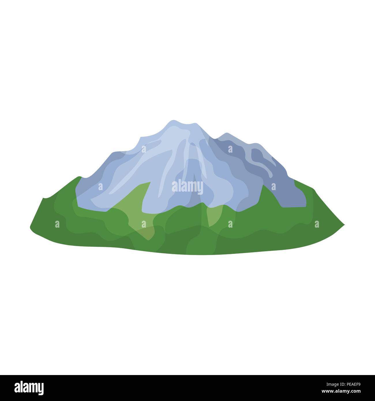 Grüne Berge. Berg mit Schnee. Verschiedene Berge einzelnen Symbol im ...