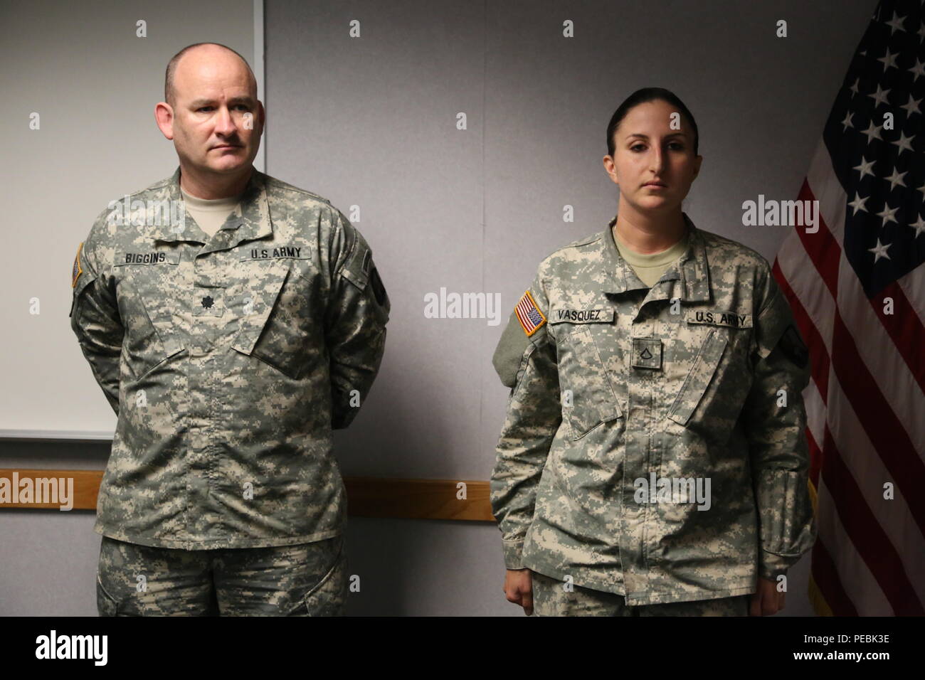 Us-Armee lt Col David Biggins Kommandant der 114 Signal Battalion ...