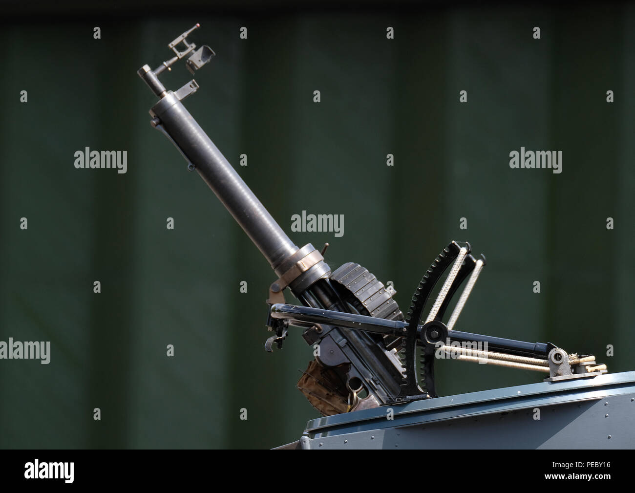 Maschine Lewis gun auf scarff Ring in Beobachter Cockpit von zwei Sitz ...