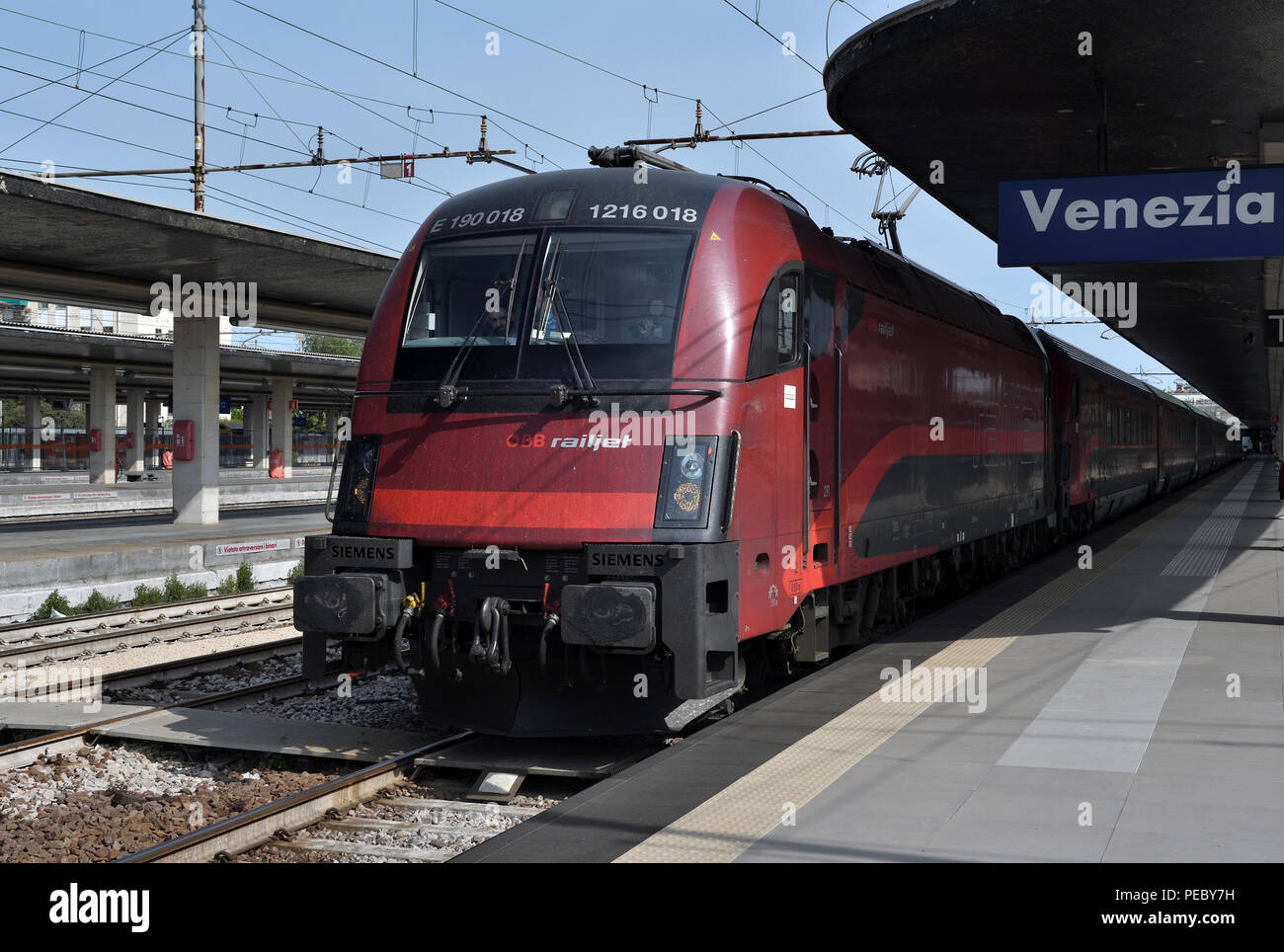 Klasse 1216 Venedig; eurosprinter; OBB; Bahnhof Santa Lucia ...